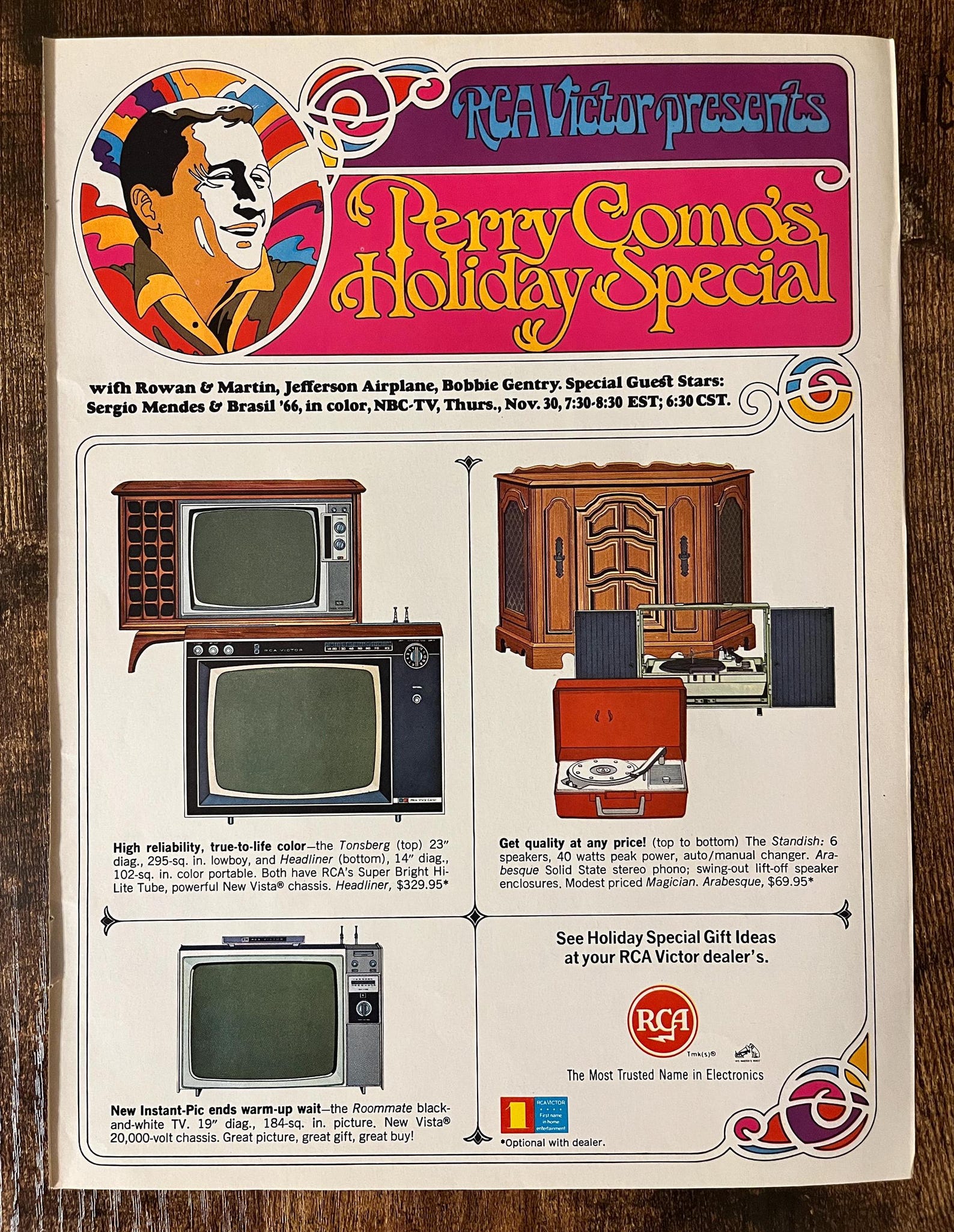 Vintage RCA Perry Como Advertisement - Etsy
