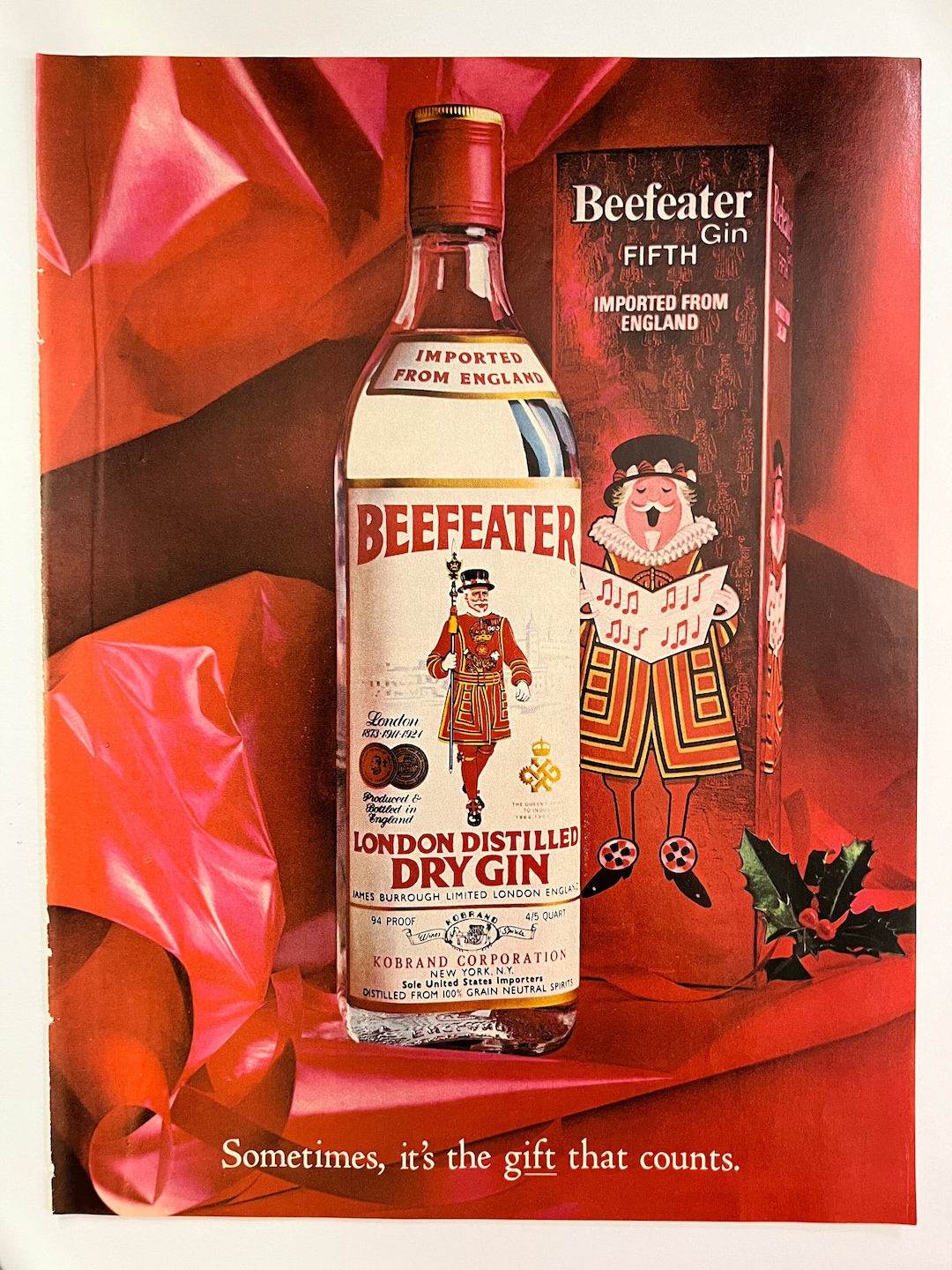Vintage Beefeater Gin Advertisement - Etsy