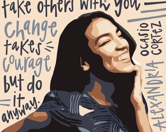 Rep Alexandria Ocasio Cortez AOC Official Portrait Print - Etsy