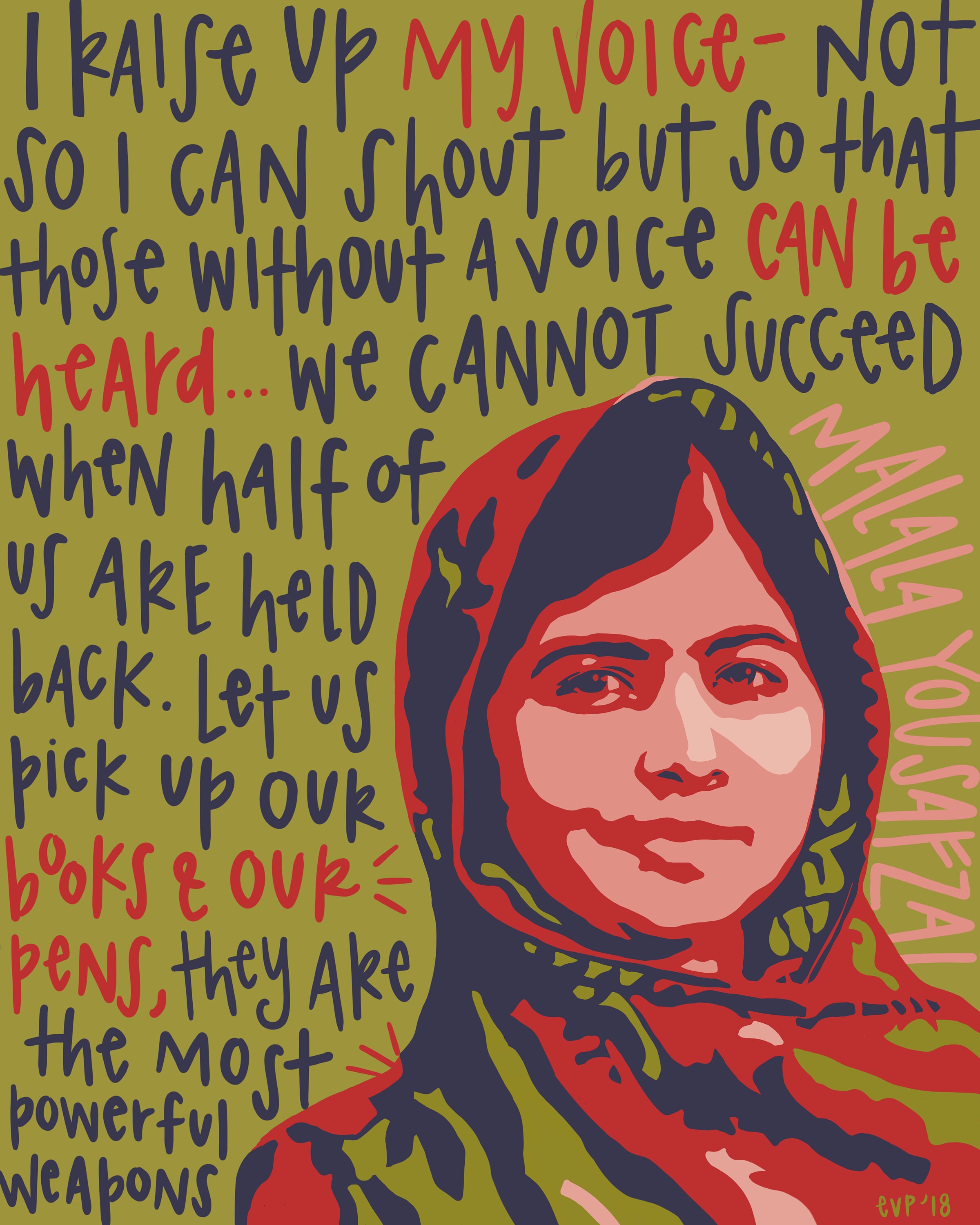 Malala Yousafzai Malala Malala Print Feminist Woman Malala - Etsy