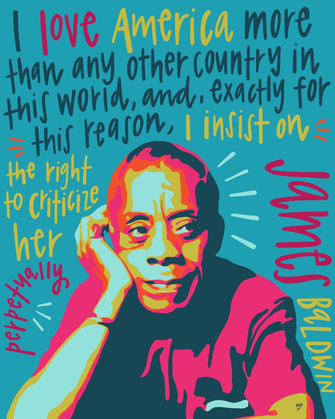 DIGITAL - James Baldwin #2 - Physical Print, Black Lives Matter, Civil ...