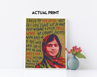 Malala Yousafzai, Malala, Malala Print, Feminist Woman Malala, Feminist ...
