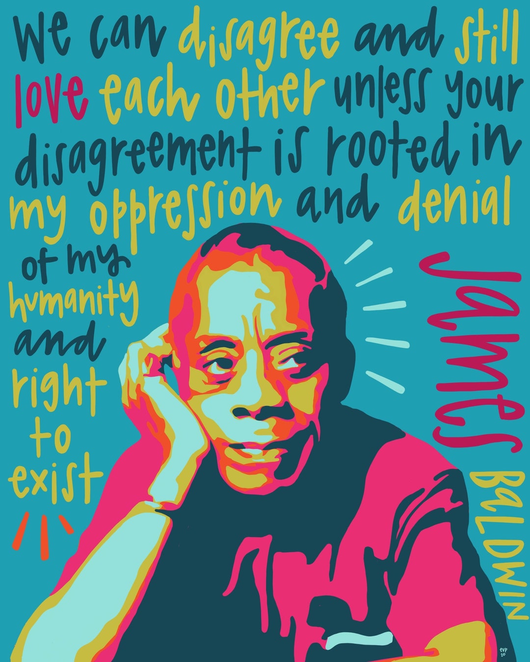 DIGITAL - James Baldwin #3 - Physical Print, Black Lives Matter, Civil ...