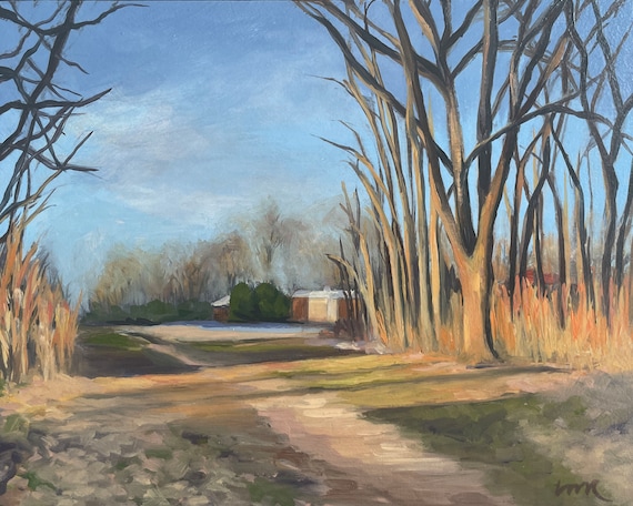 Early Evening View Original Oil Painting Haddonfield New - Etsy