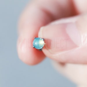 Labret Internally Threaded Opal Studs, Stone Prong, 16g Labret Studs, Labret Piercing, Opal ...