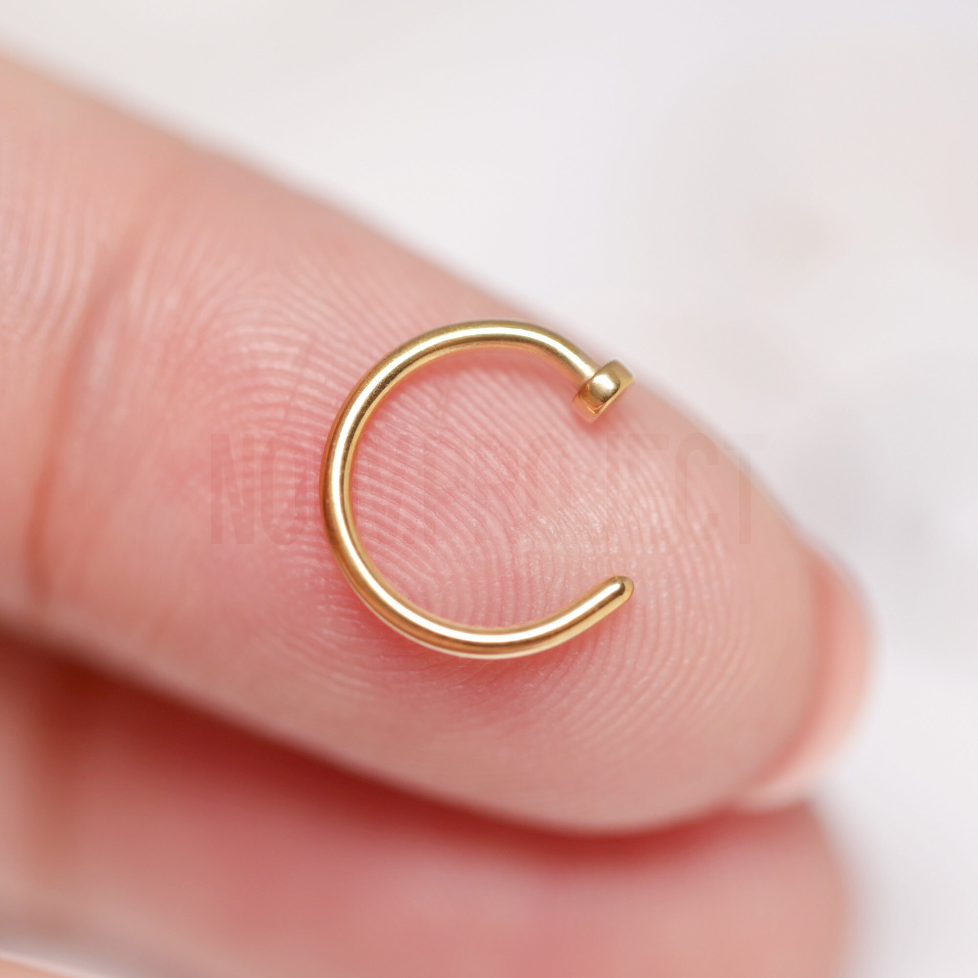 1pc 18ga Nose Hoop Ring, Small Thin Nose Ring, 8mm 10mm, Gold, Rose ...