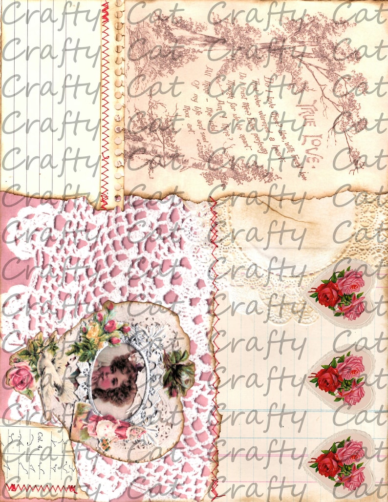 Old Love Notes (18 Page Digital Download Kit Only 10 Pages Are Shown ...