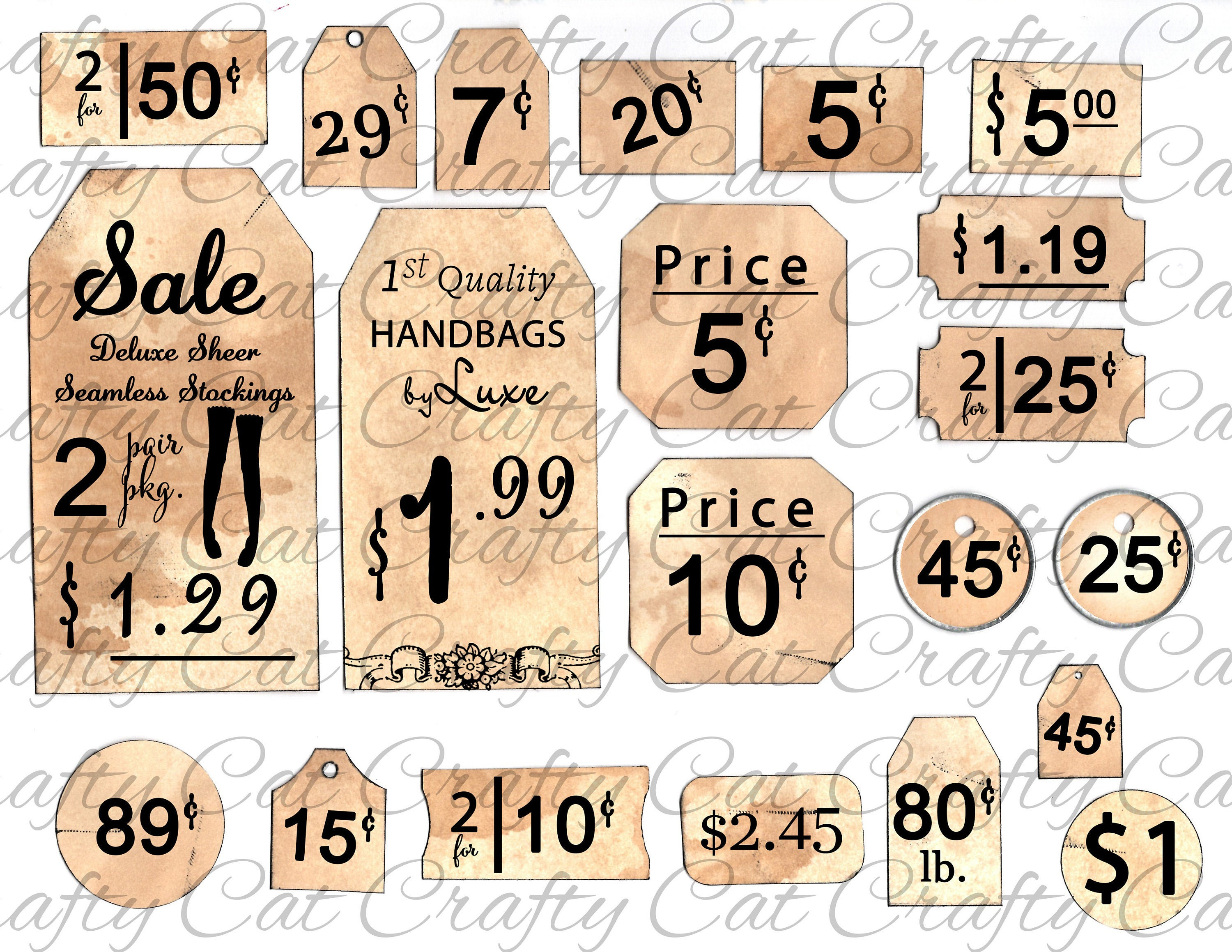 Price Tags With Prices