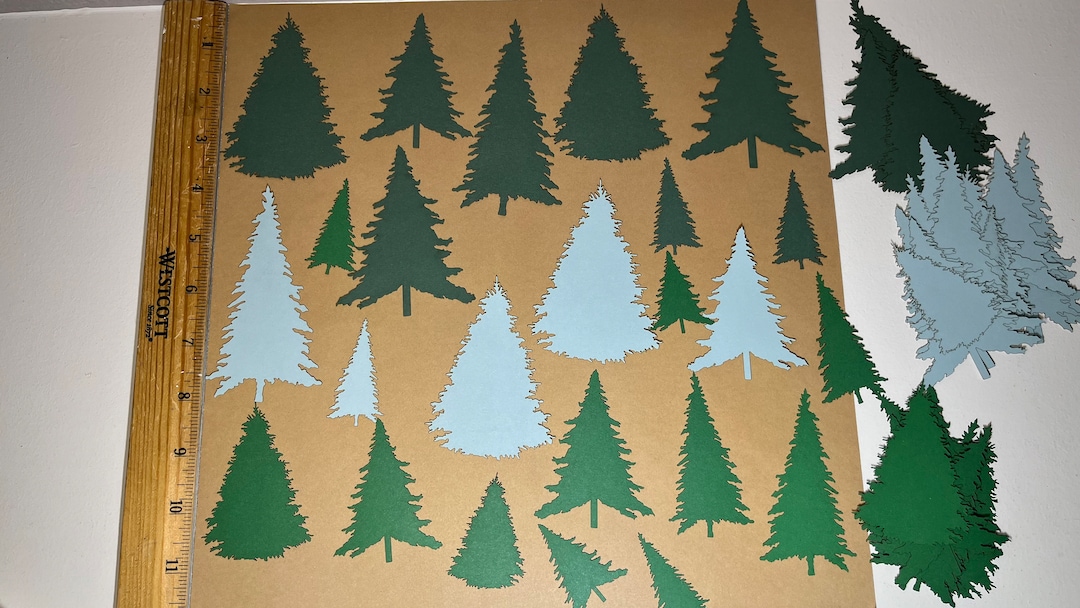 Laser Cut Pine Trees EITHER White OR Green MIX (set of 40) - Etsy