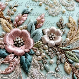 Floral Embroidery (an 18 Page Digital Download for PAPER CRAFTS) - Etsy