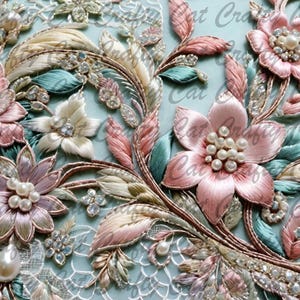 Floral Embroidery (an 18 Page Digital Download for PAPER CRAFTS) - Etsy