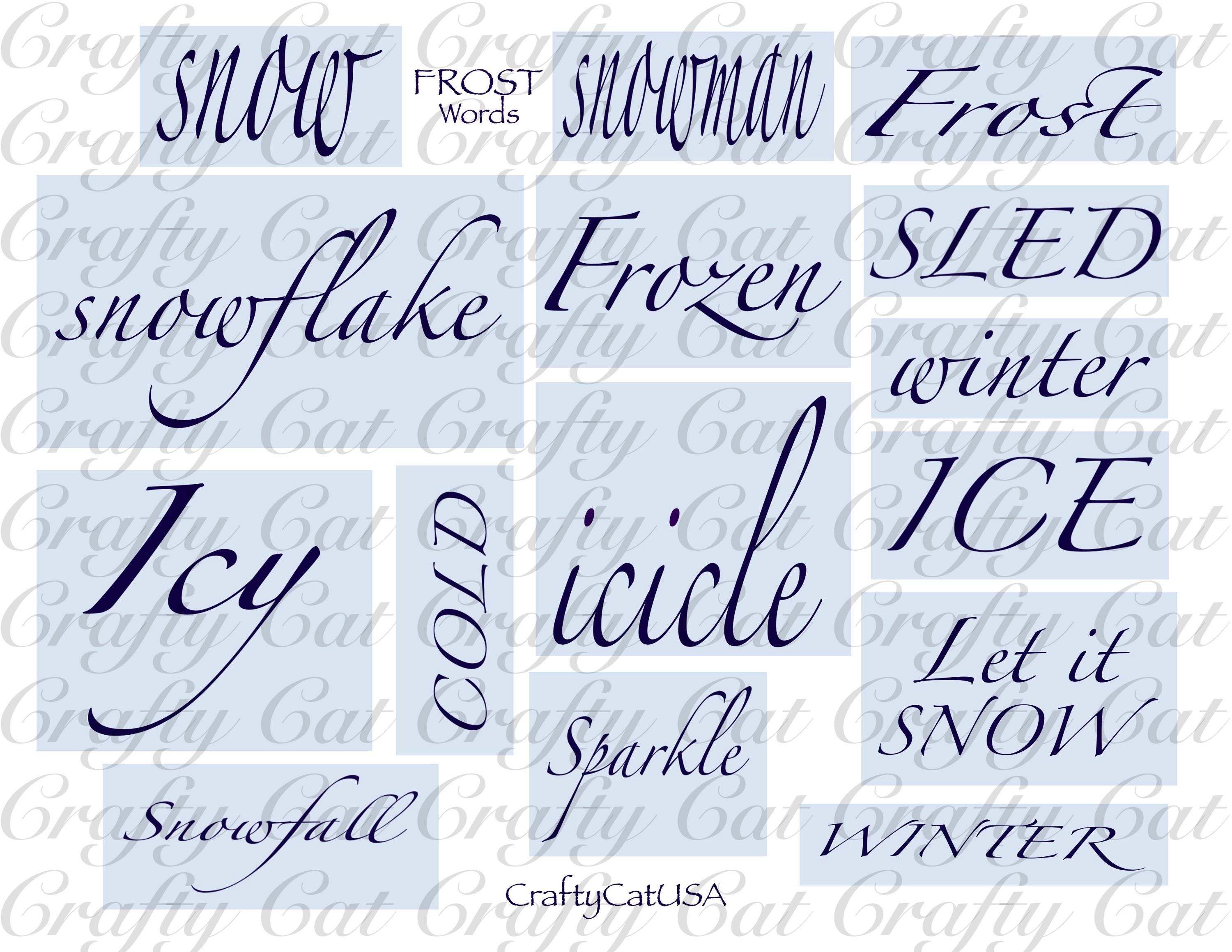Frost Words (an 8 Page Digital Download) - Etsy