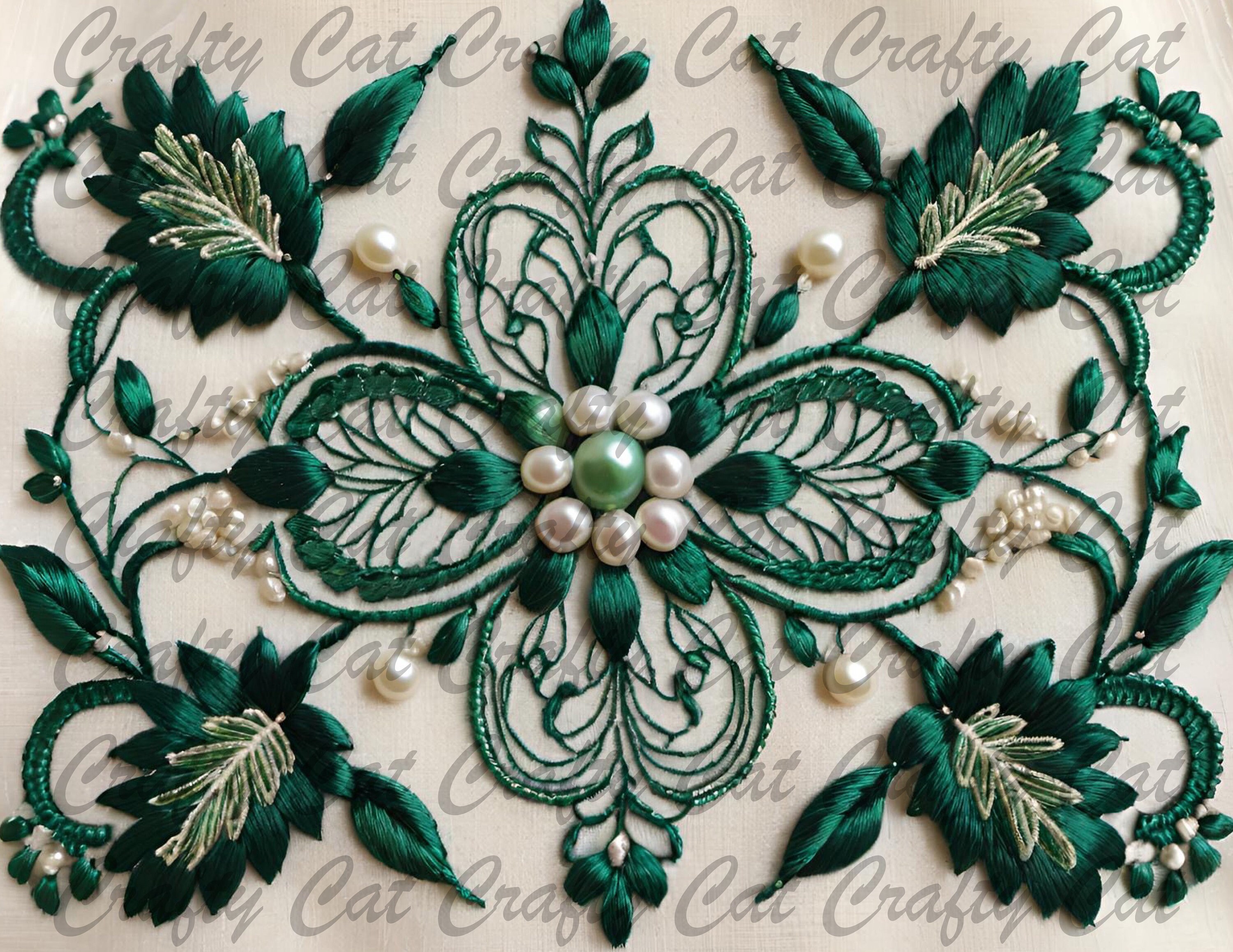 Gorgeous Green Embroidery (a 12 Page Digital Download for PAPER CRAFTS ...