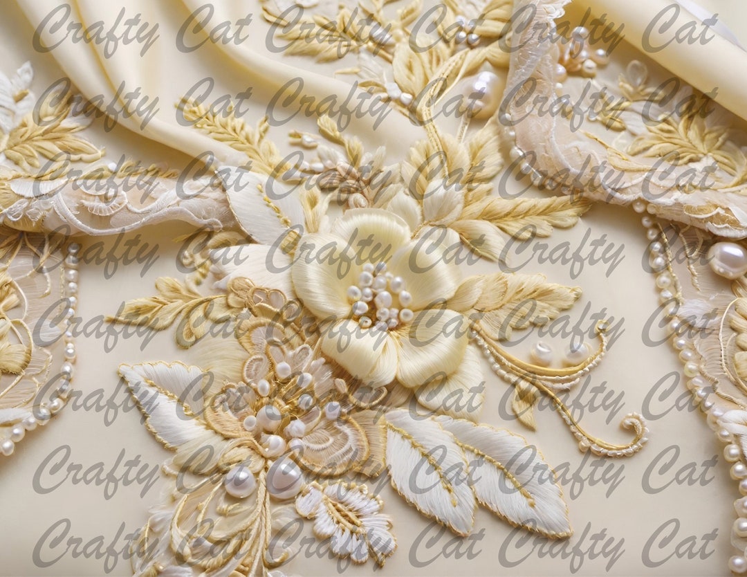 Butter Yellow Embroidery (a 12 Page Digital Download for PAPER CRAFTS ...