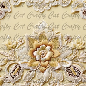 Butter Yellow Embroidery (a 12 Page Digital Download for PAPER CRAFTS ...