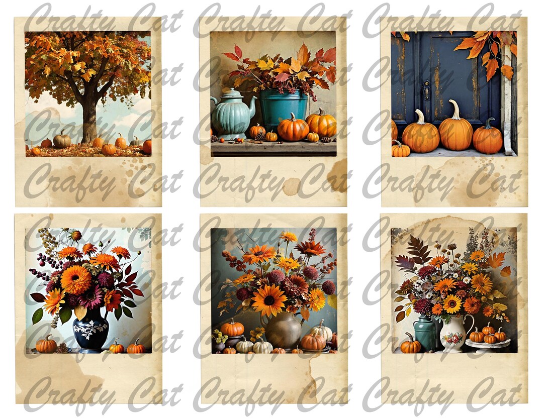 Grungy Fall Polaroid (a 6 Page Digital Download) - Etsy