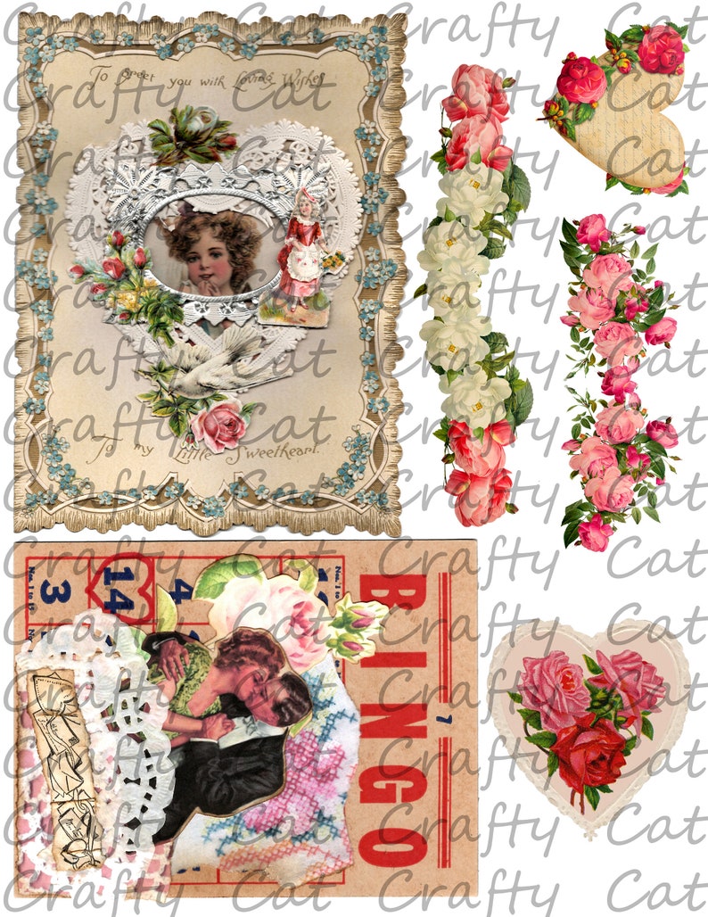 Old Love Notes (18 Page Digital Download Kit Only 10 Pages Are Shown ...