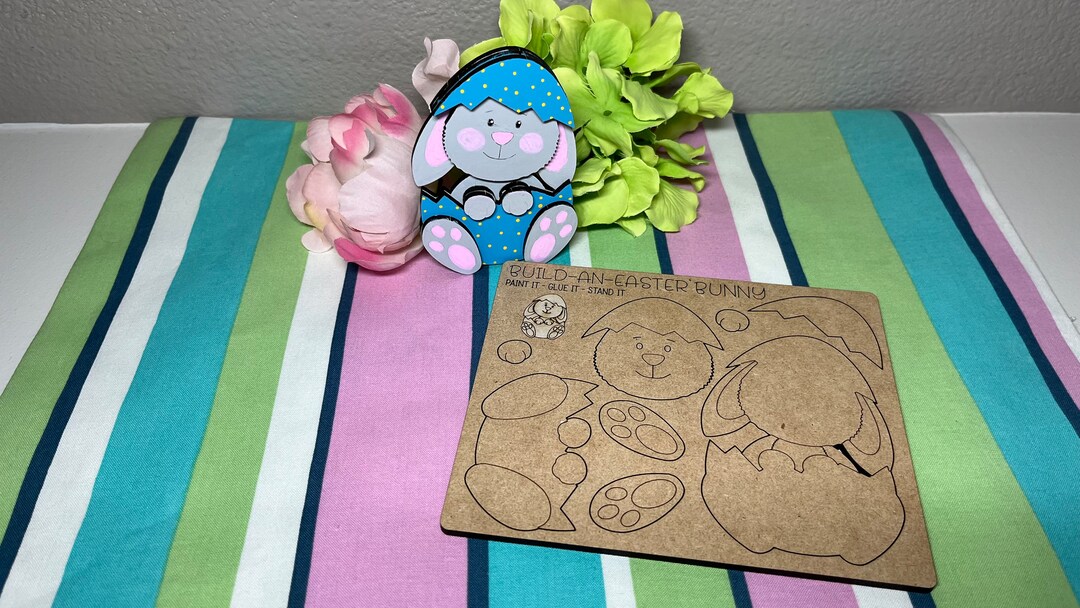 Easter Bunny Pop-out Card DIY Not Painted - Etsy