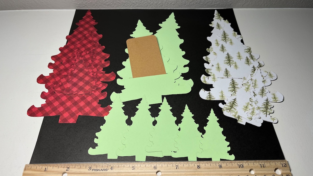 Laser Cut Assorted Print Paper Christmas Trees (set of 21) - Etsy
