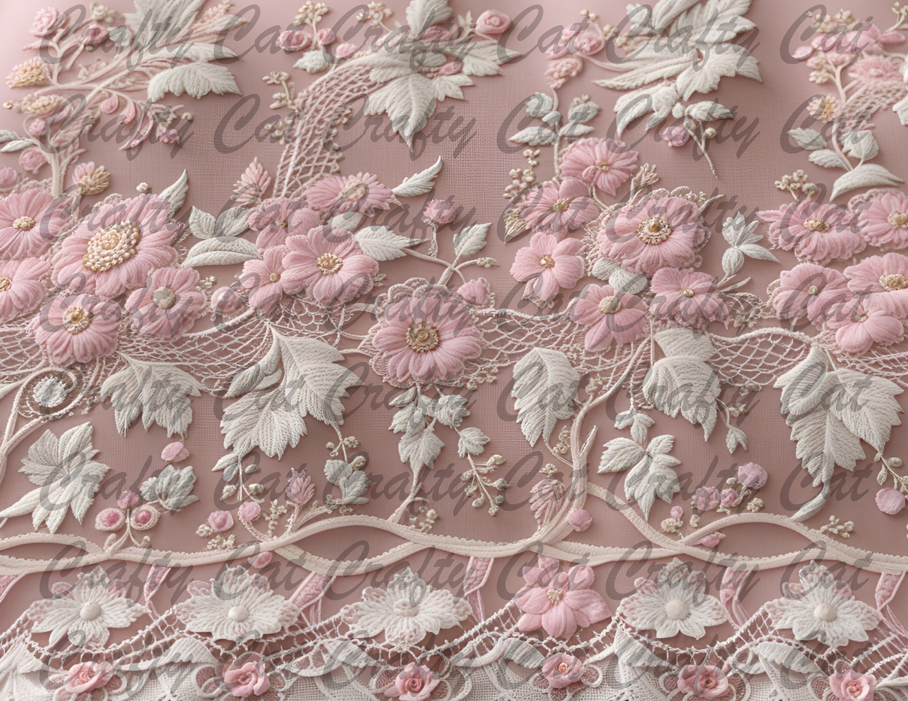 Pretty Pink Lace (a 12 Page Digital Download for PAPER CRAFTS) - Etsy