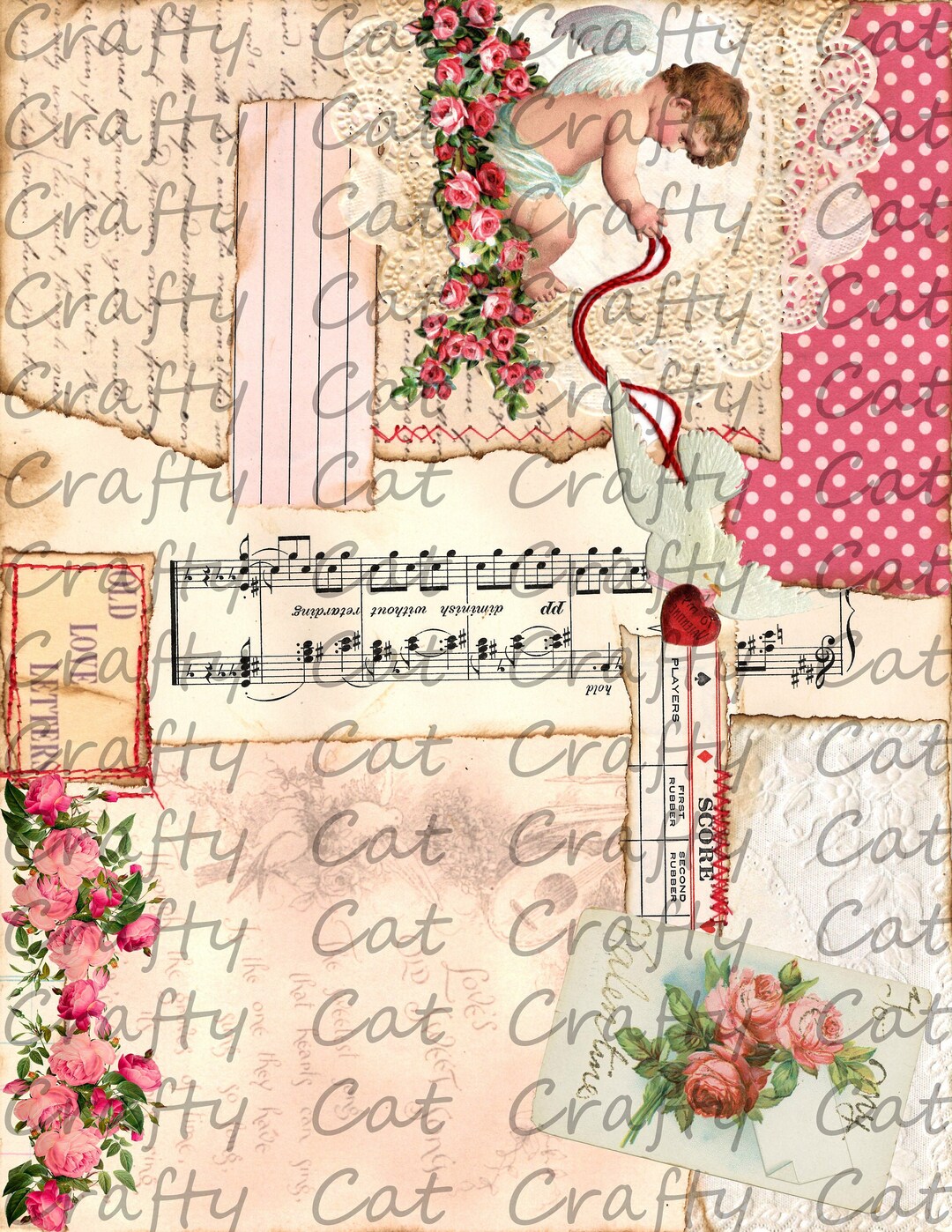 Old Love Notes (18 Page Digital Download Kit Only 10 Pages Are Shown ...