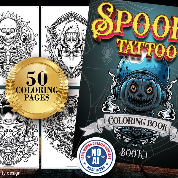 Tattoo Coloring Book - Etsy