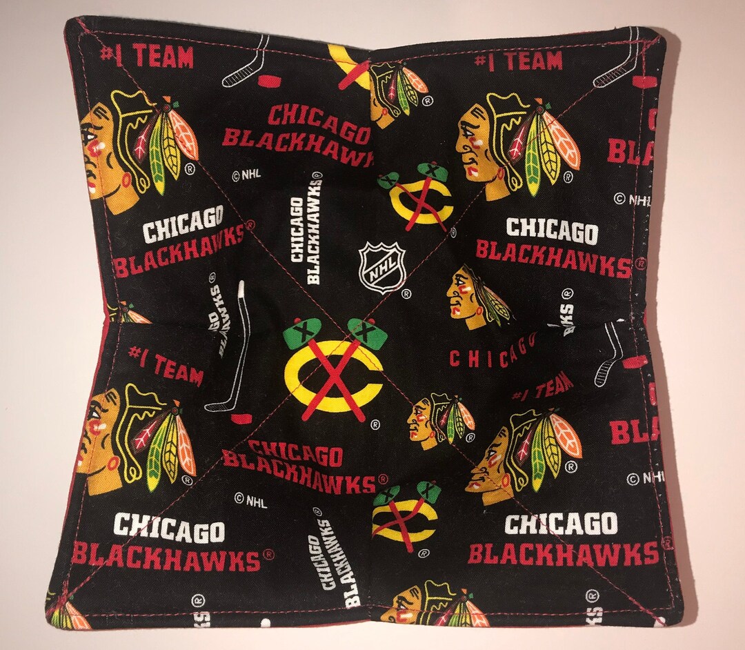 Microwave Bowl Cozy, Chicago Blackhawks NHL, Hot Pad, Quilted ...