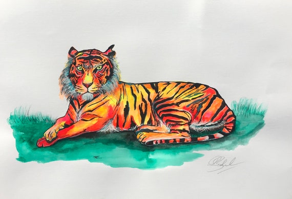 A4 Tiger Print On recycled paper | Etsy