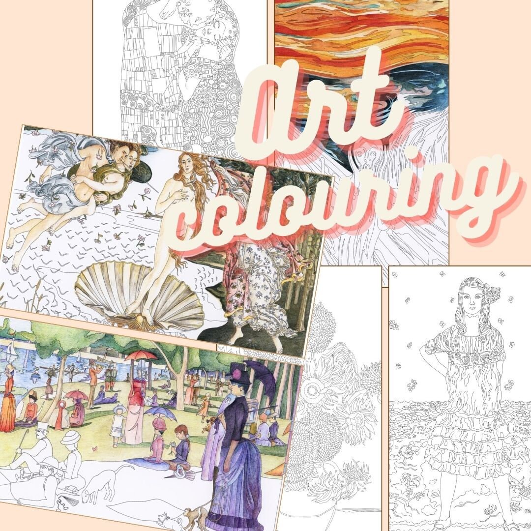 Art Coloring Pages for Kids and Adults. Learn by Art, Montessori and ...