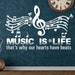 Wall Decal Quote MUSIC IS LIFE. Wall Word Vinyl Decal Inspirational ...