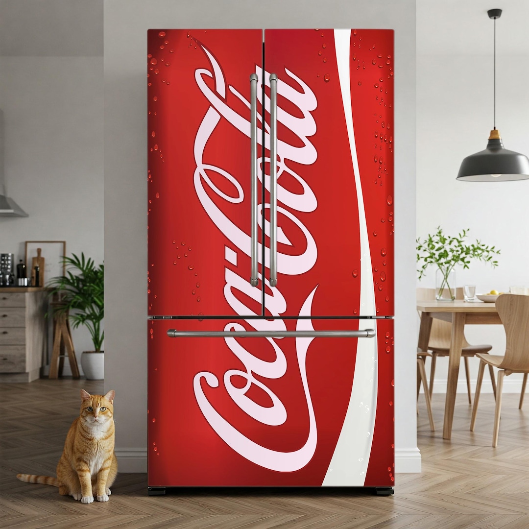 Drinks Inscription Decal for Fridge Cover, Refrigerator Stickers Peel ...