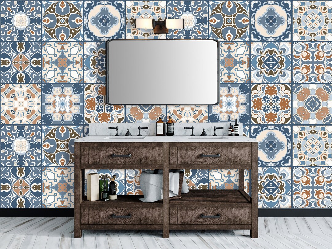 Set OF 12 Tiles Spanish Wall Stickers Vinyl, Mix Traditonal Mexican ...