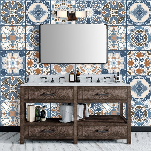 Set OF 24 Tiles Wall Stickers. Traditonal Spanish Tile. - Etsy