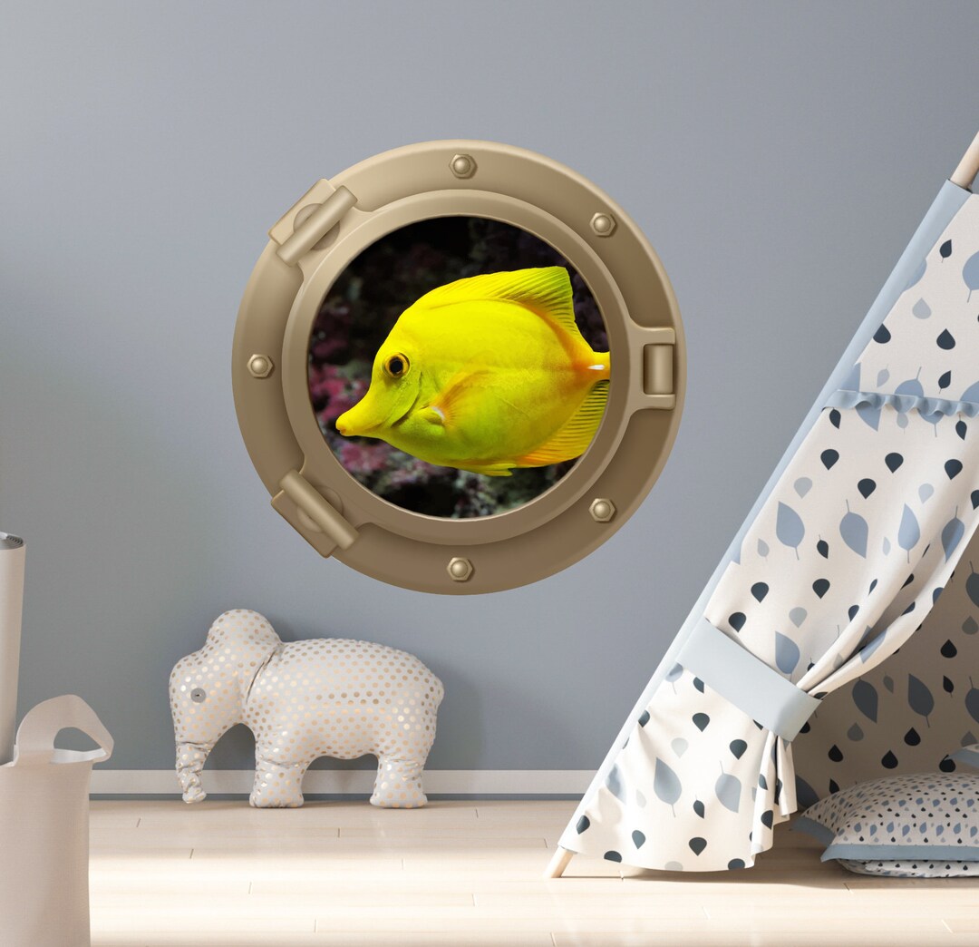 Nautical Porthole Wall Decal, Porthole Window Decor, Underwater Nursery ...
