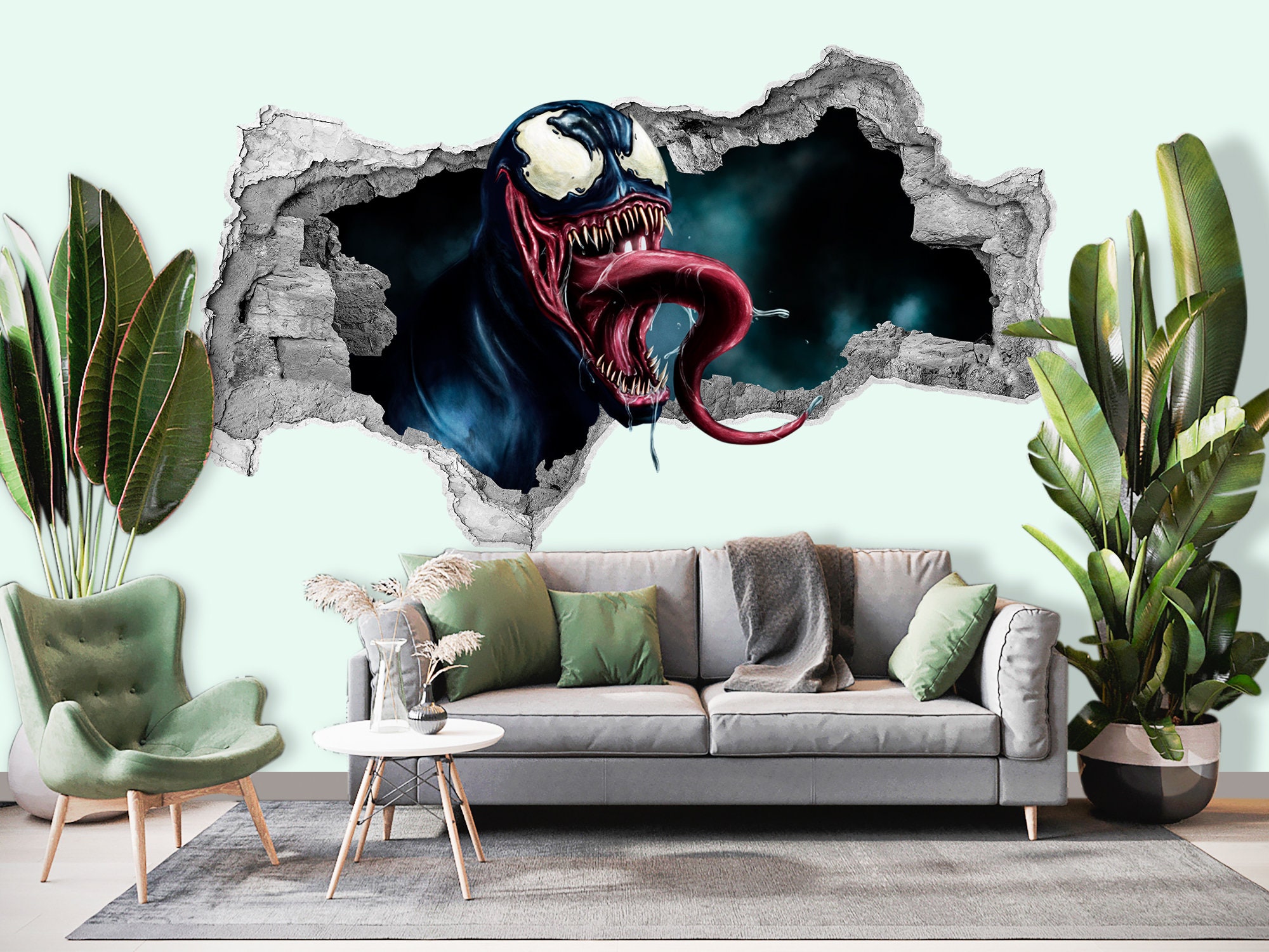 Wall Decal Venom Teen Room Spiderman Smashed Wall Decor - Etsy