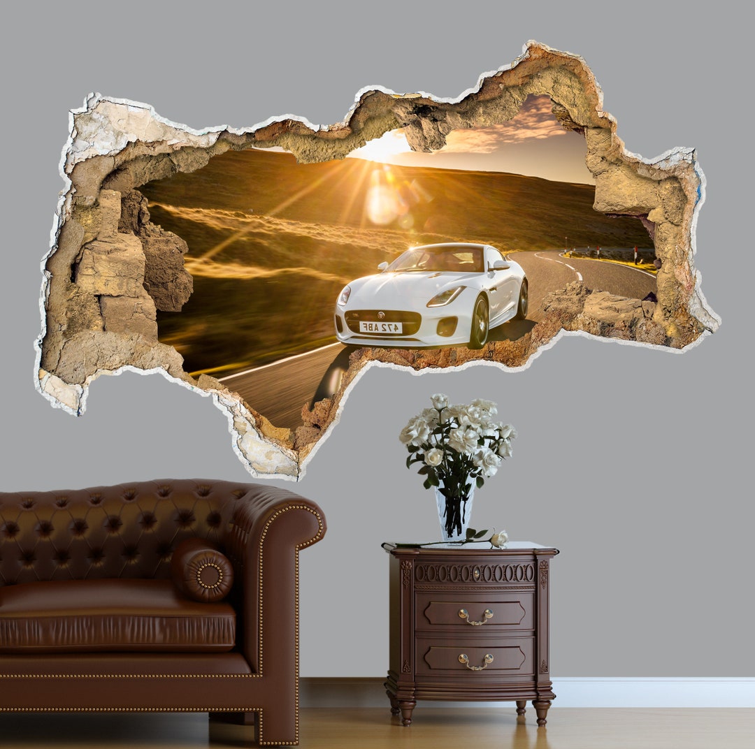 3D Wall Art Decal Racing Car. 3D Wall Decor Sport Car. 3D - Etsy