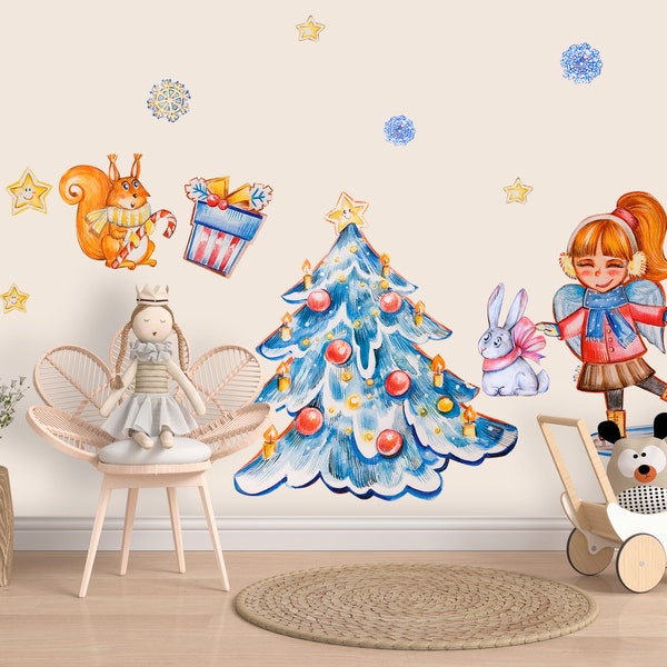 Christmas Wall Decals Removable - Etsy