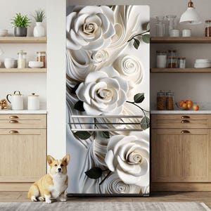 Flower Composition Decal Fridge, Floral Wall Fridge Stickers, Peel ...