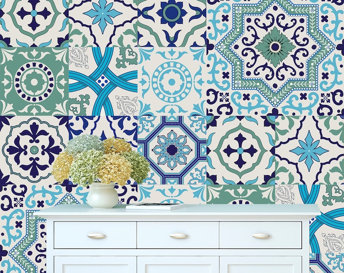 Spanish Set of 24 Tiles Decals Tiles Stickers Tiles for Walls Kitchen ...