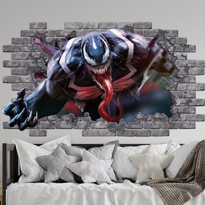 Venom Wall Decal Spiderman Room, Smashed Wall Decor, Comics Superhero ...