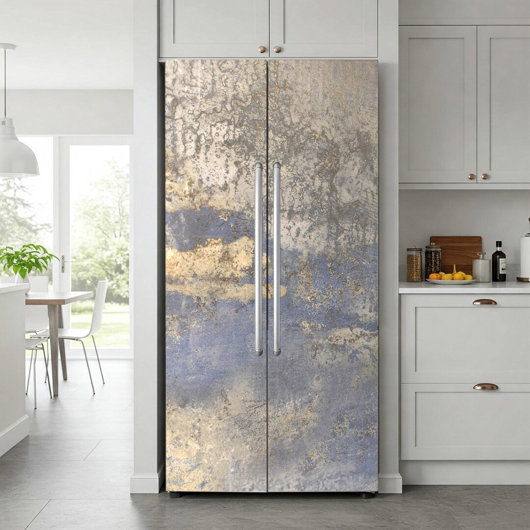 Modern Abstract Fridge Wrap Decal Marble Stone Vintage Refrigerator ...