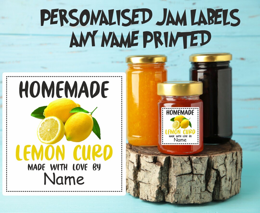 39 Personalised Lemon Curd Jar Labels Stickers, Perfect for All Your ...