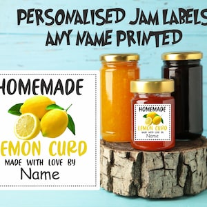 39 Personalised Lemon Curd Jar Labels Stickers, Perfect for All Your ...
