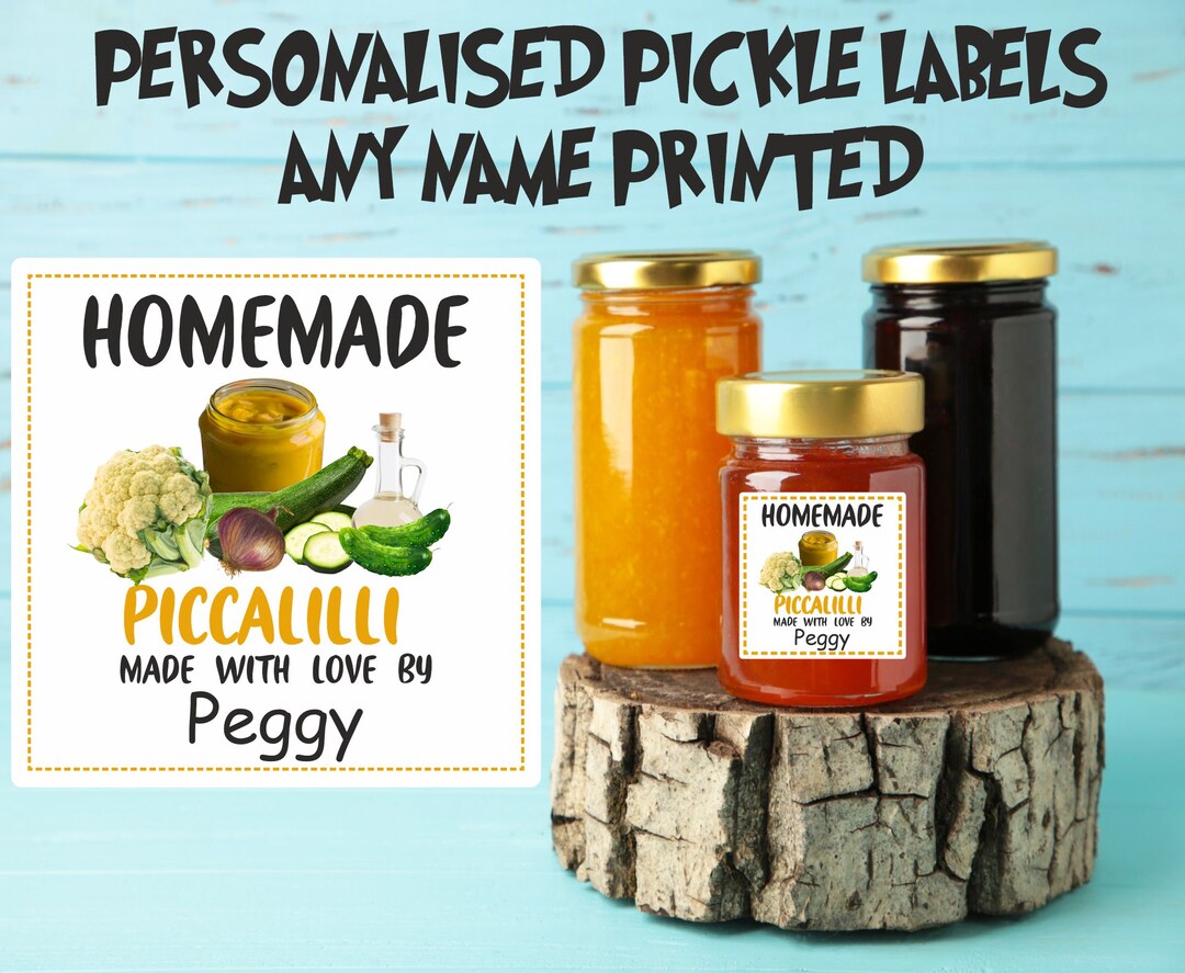 39 Personalised Piccalilli , Jar Labels Stickers, Perfect for All Your ...