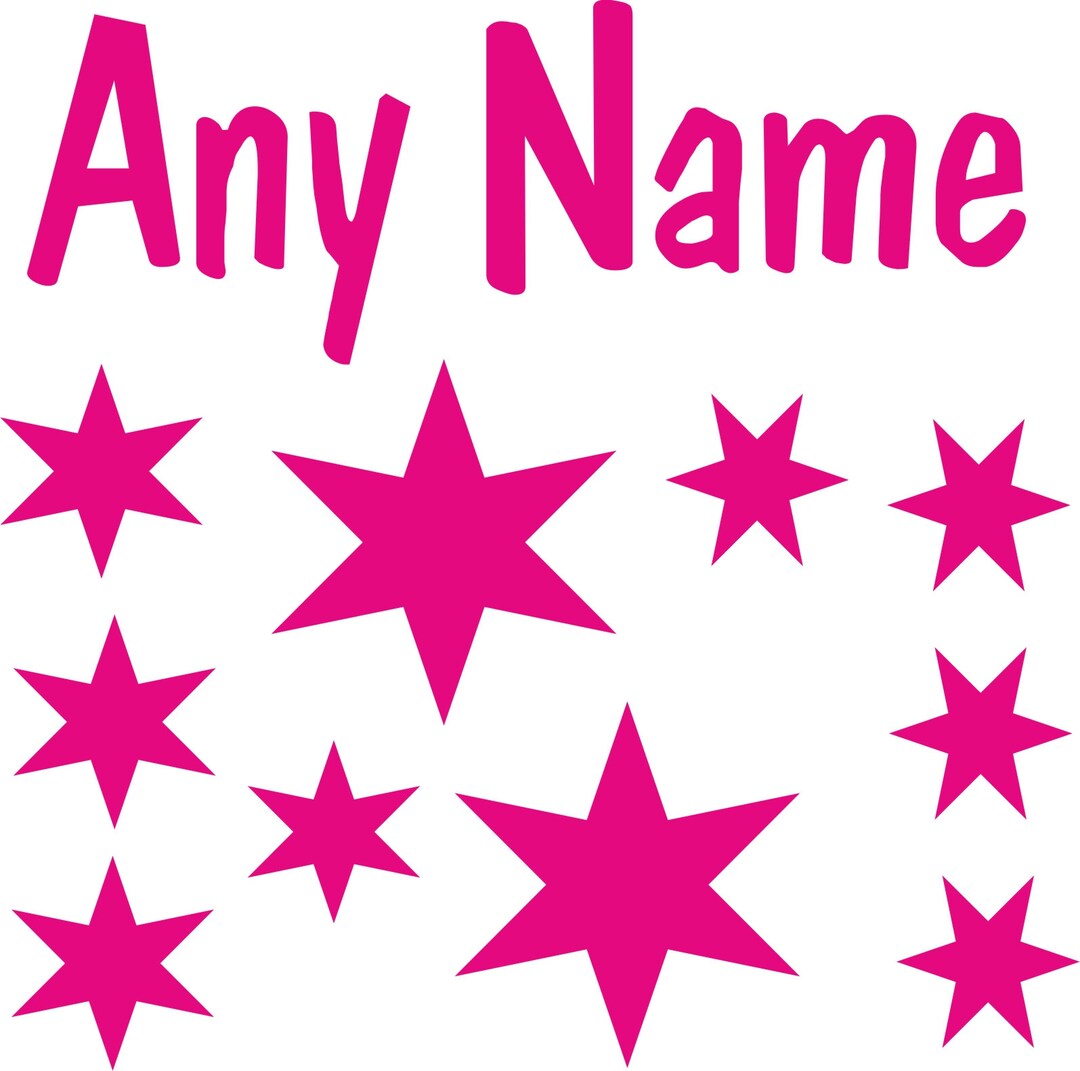 Personalised Name Stars Boys Girls Childs Bedroom Custom Sticker Wall ...
