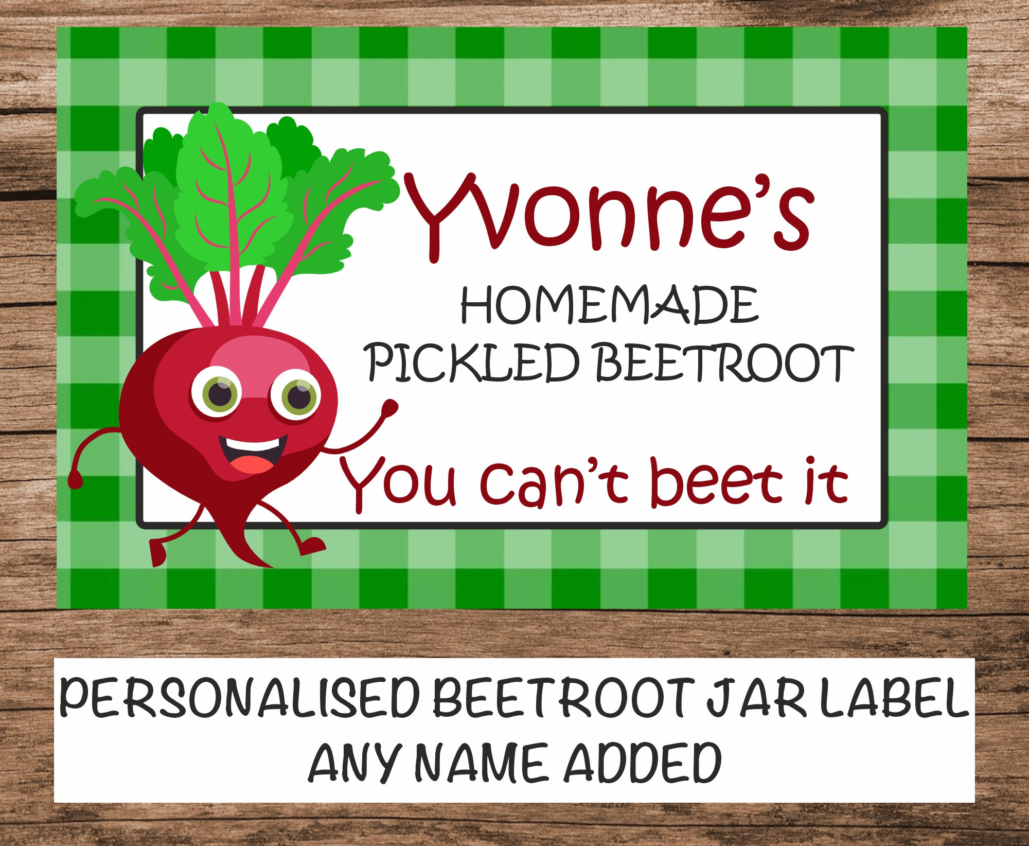 Personalised Pickled Beetroot Jar Labels, Any Name Can Be Added ...