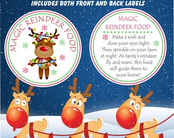 Reindeer Food Labels Print Your Own / Printable File / Craft - Etsy UK
