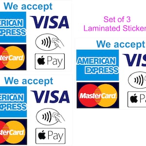 We Accept Card Payments Contactless 3 Vinyl Laminated Stickers Shop ...