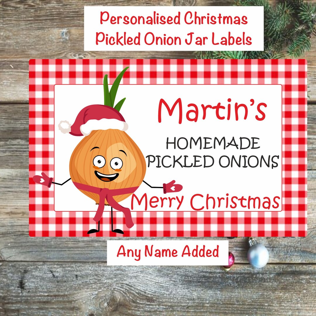 Personalised Christmas Pickled Onion Jar Labels, Any Name Can Be Added ...