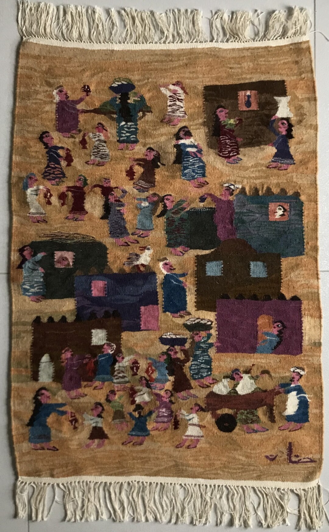 HARRANIA Picture Carpet ramadan in the Village, Artistic Unique Hand ...